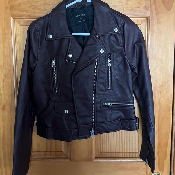 Love Tree | Jackets & Coats | Deep Plum Leather Jacket | Poshmark